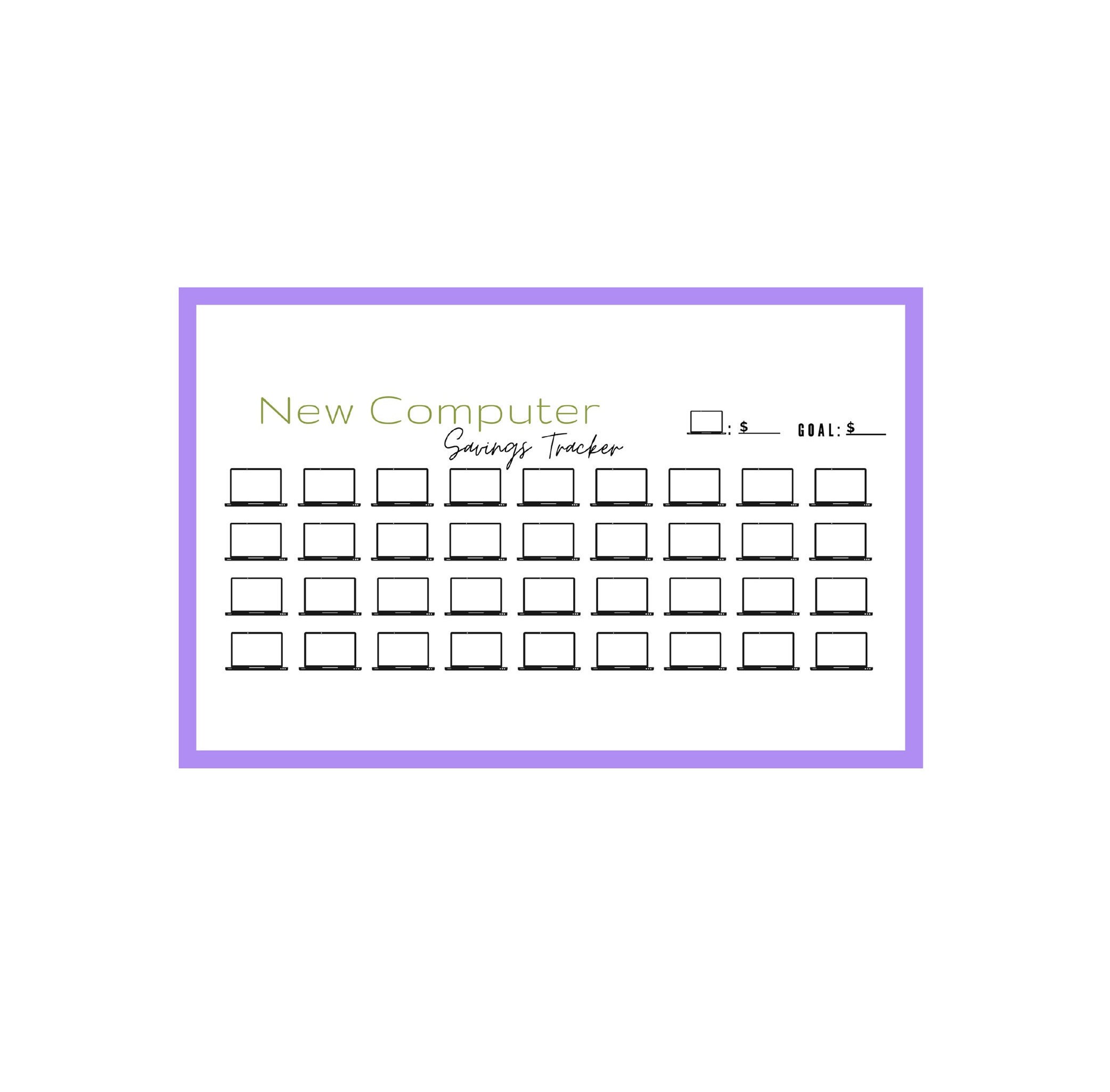 A6 New Computer Savings Tracker: Printable Sinking Fund (PDF) - Etsy