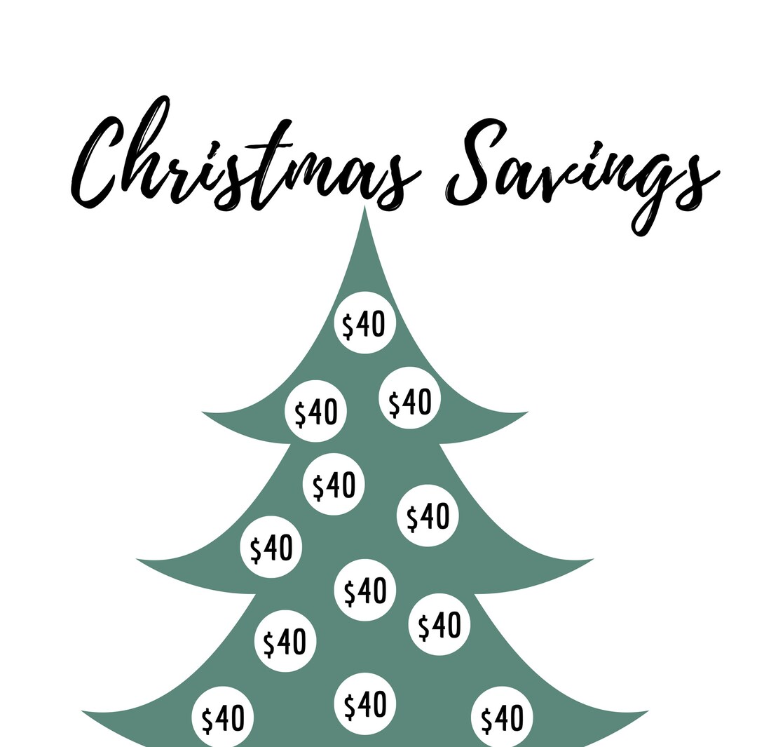 Christmas Savings Tracker Printable, Christmas Savings Goal 800 ...