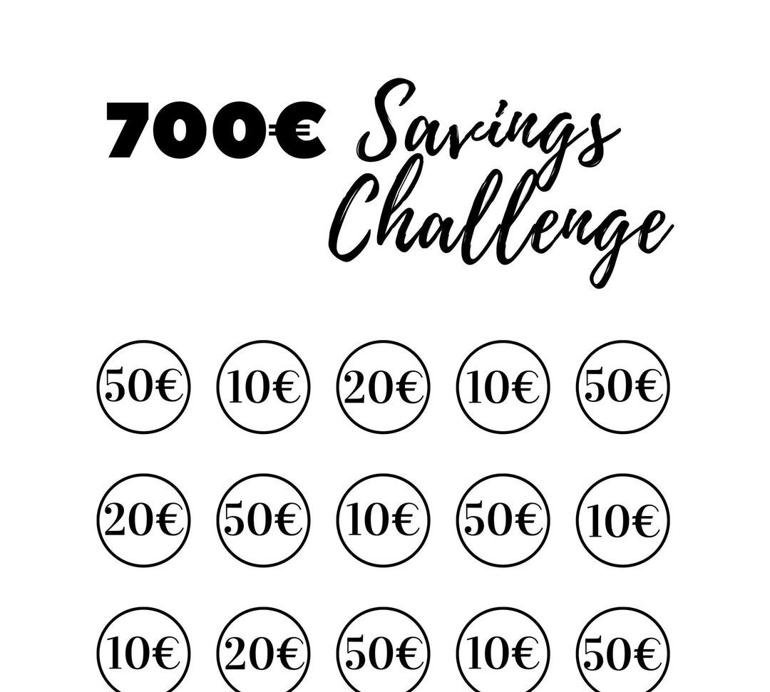 700 Savings Challenge, Save 700, Printable Savings Tracker, Budget, PDF ... 700 Savings Challenge, Save 700, Printable Savings Tracker, Budget, PDF ...