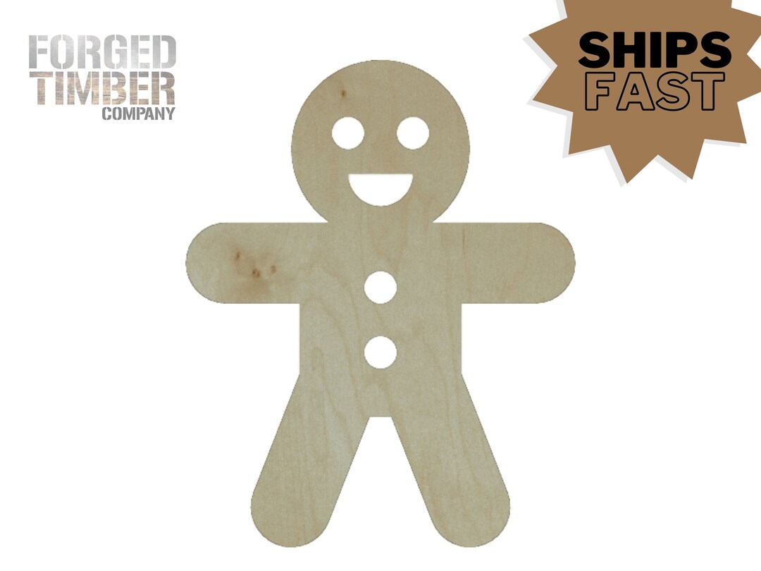 Gingerbread Man | Unfinished Wooden Gingerbread Man Shaped Craft ...