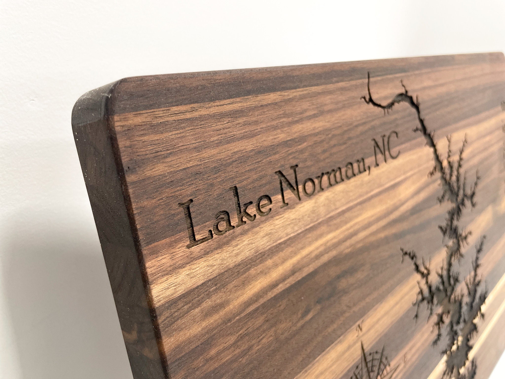 Lake Map Engraved Cutting Board Wood Any Lake of Your | Etsy