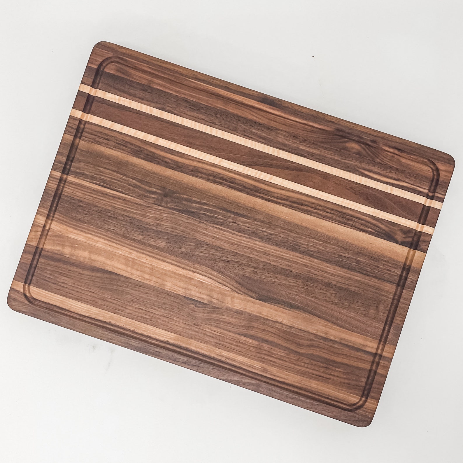 Handmade Striped Wood Cutting Boards With Optional Juice Groove ...