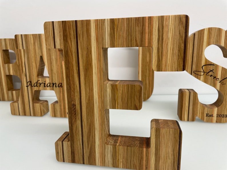 Personalized Wood Block Letter | Engraved Nursery Decor - Etsy