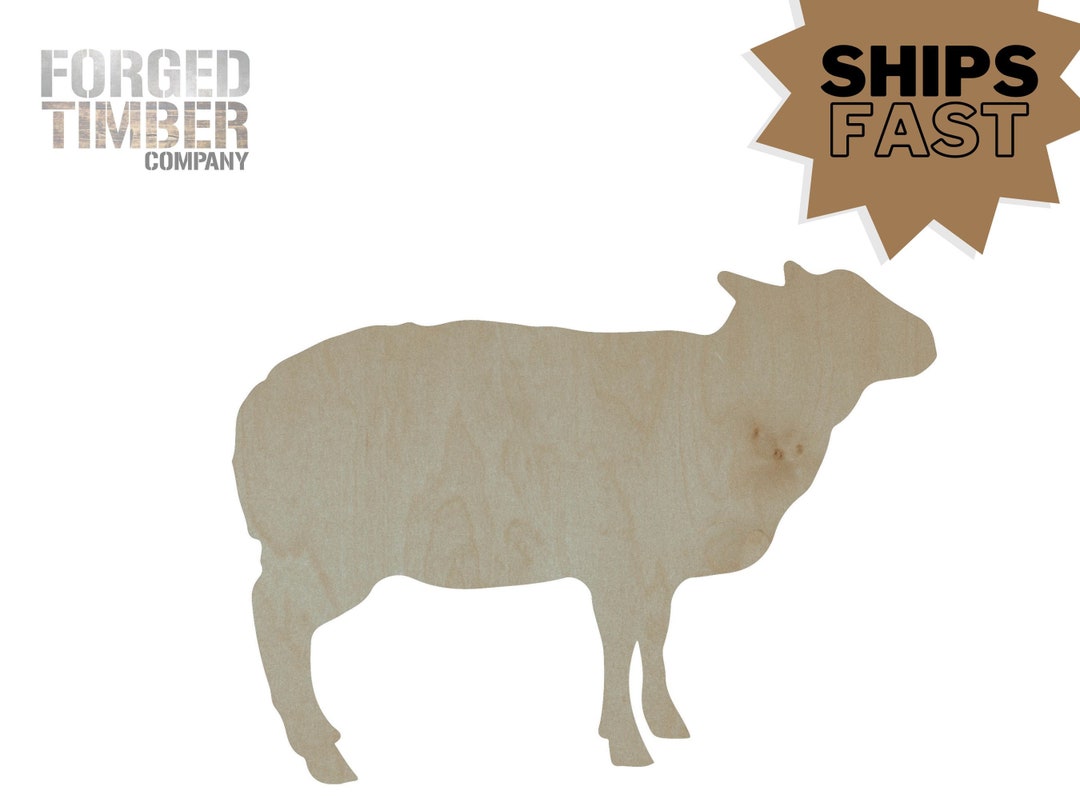 Sheep Cutout | Unfinished Wooden Sheep Shaped Craft Plywood Cutout 1/8 ...