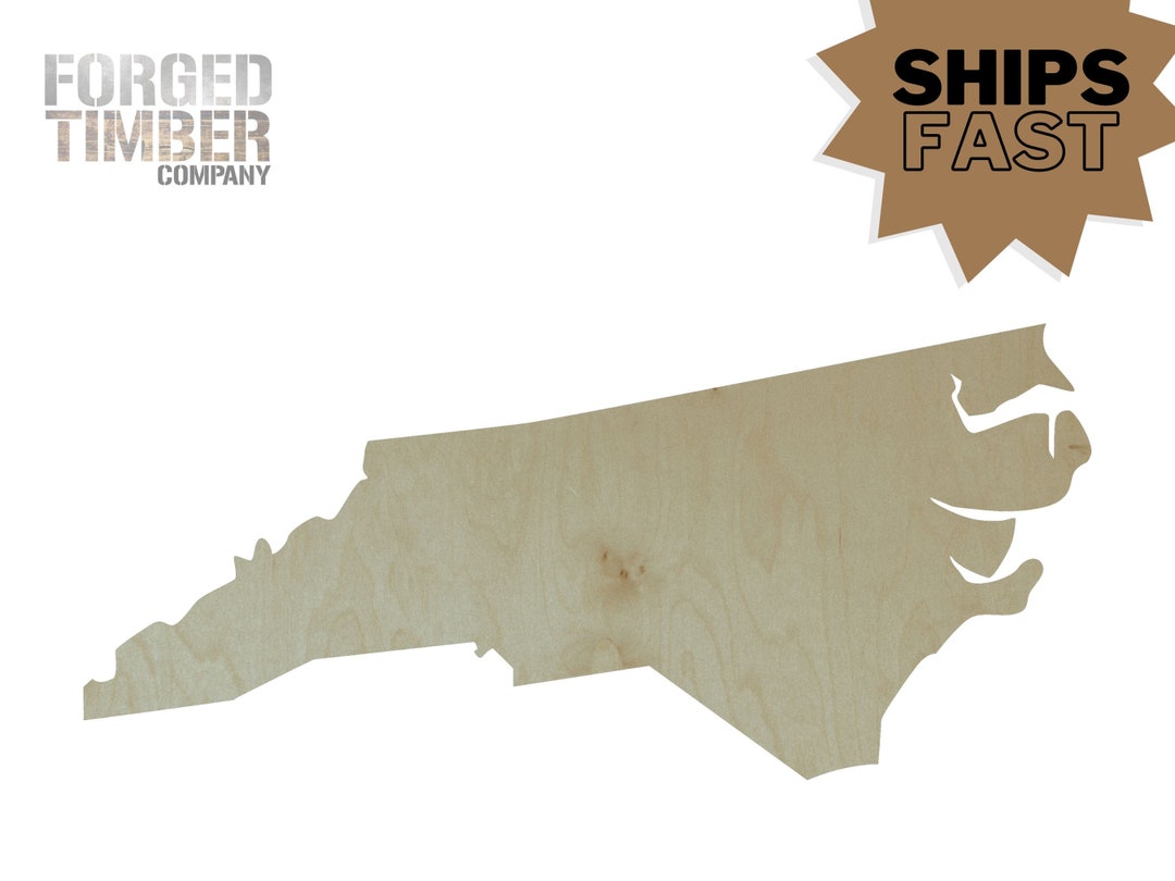 North Carolina Cutout | Unfinished Wooden North Carolina State Shaped ...