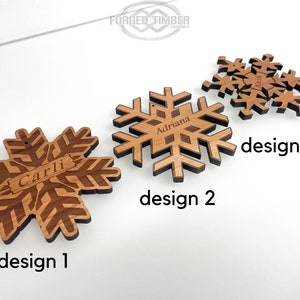 Personalized Snowflake Ornament - Custom Wood Name Snowflake Ornament ...