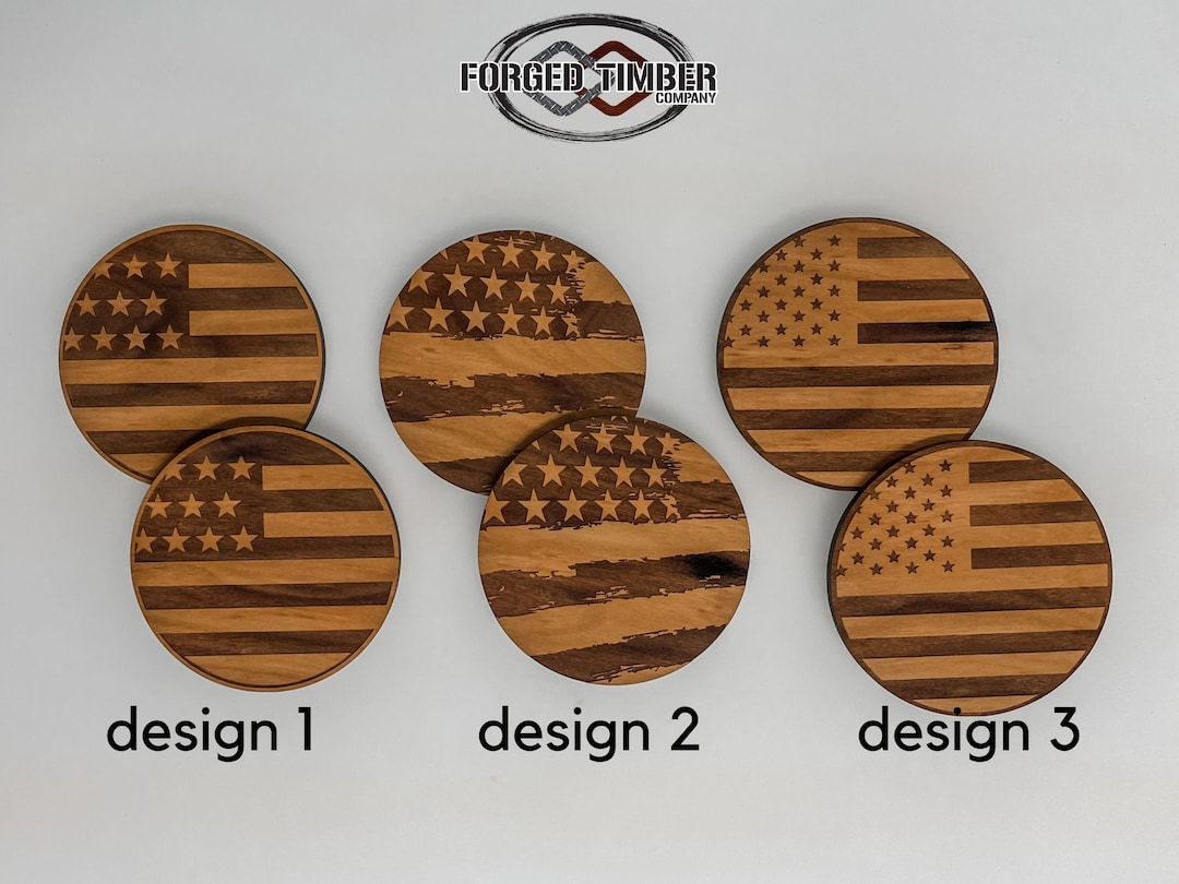 American Flag Coaster Patriotic American Flag Wooden Coaster - Etsy