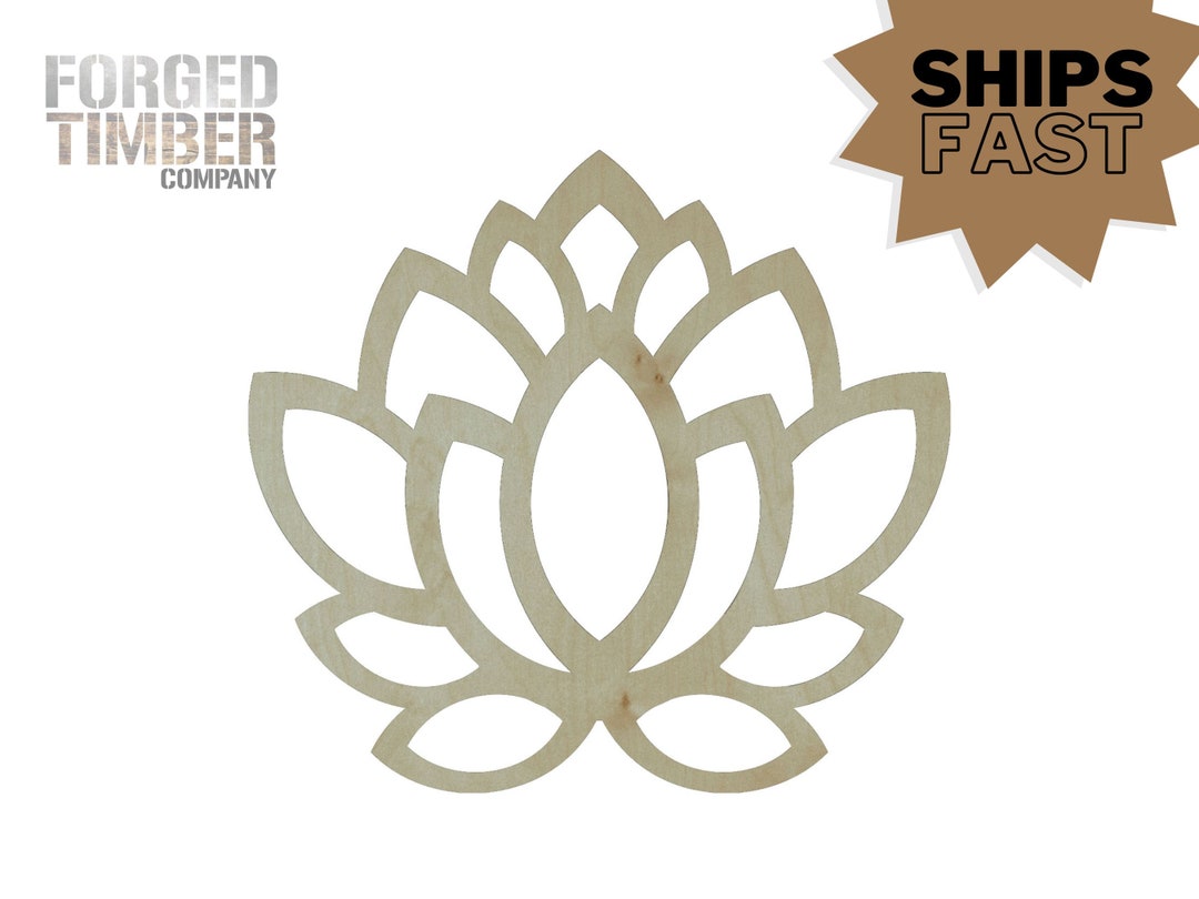 Flower | Unfinished Wooden Flower Shaped Craft Plywood Cutout 1/8" or 1 ...