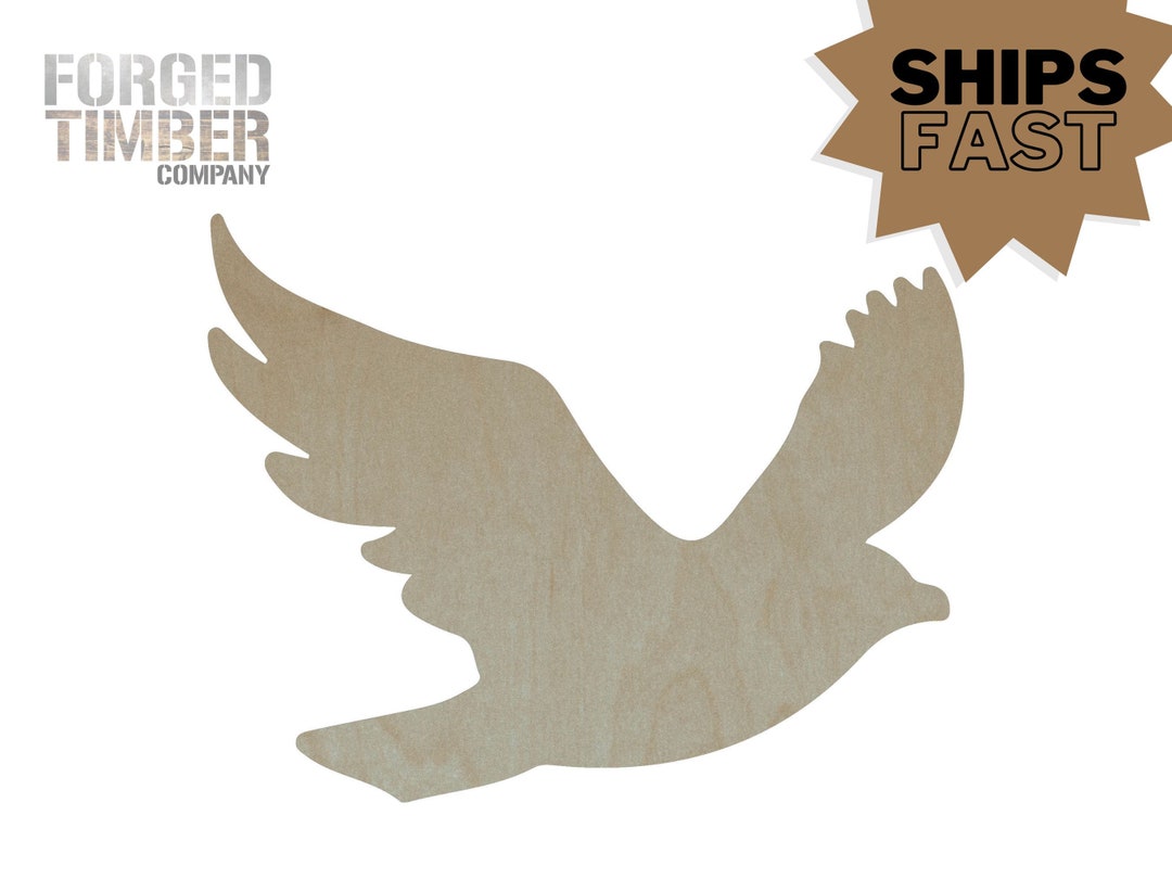 Bird Cutout Unfinished Wooden Bird Shaped Craft Plywood Cutout 1/8 or 1 ...