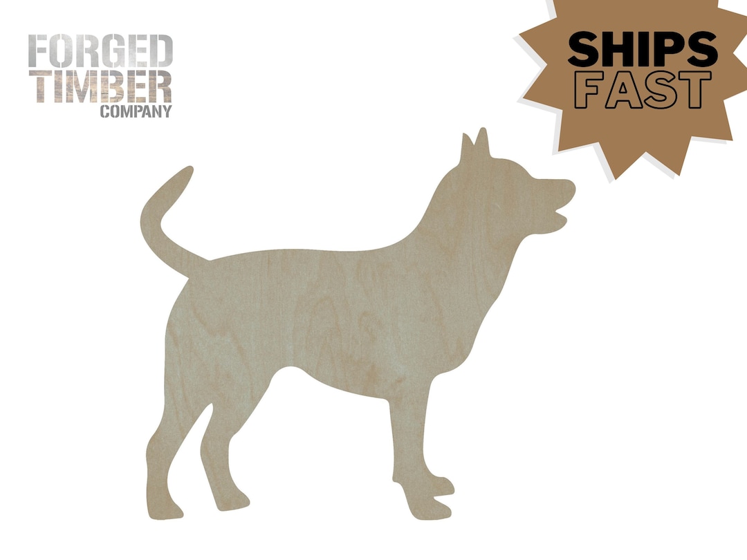 Dog Cutout | Unfinished Wooden Dog Shaped Craft Plywood Cutout 1/8" or ...