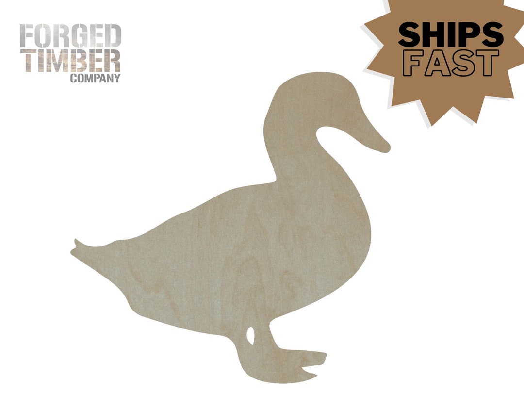 Duck Cutout | Unfinished Wooden Duck Shaped Craft Plywood Cutout 1/8 ...