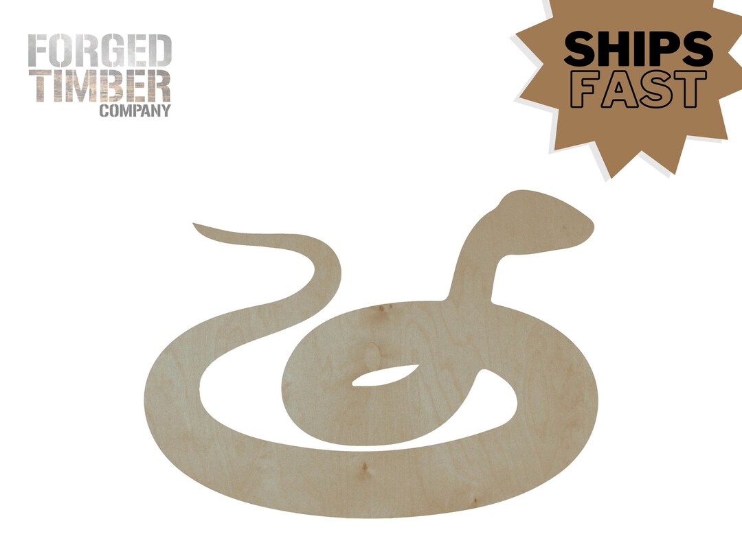 Snake Cutout | Unfinished Wooden Snake Shaped Craft Plywood Cutout 1/8 ...