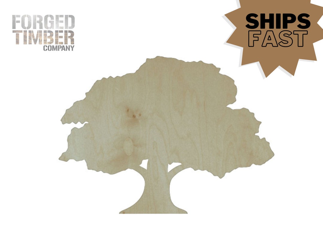 Oak Tree | Unfinished Wooden Tree Shaped Craft Plywood Cutout 1/8" or 1 ...
