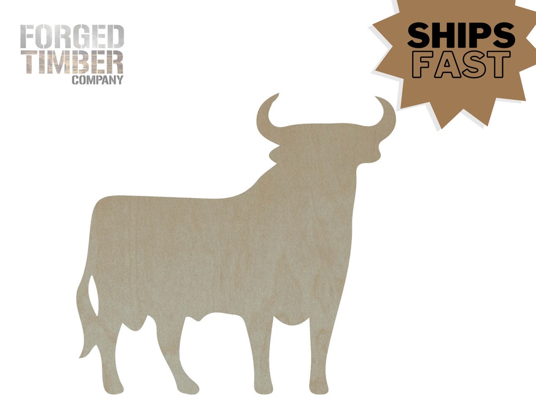 Bull Cutout | Unfinished Plywood Craft Shape - Etsy
