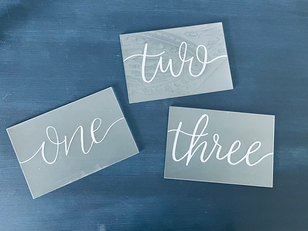 Frosted Table Number Sign - Etsy