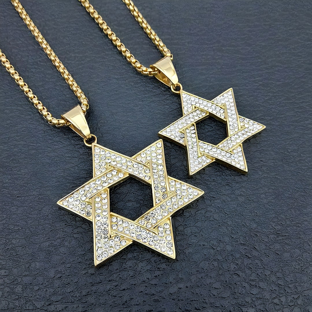 Star of David Pendant Necklace, 14k Gold Jewish Star, Dainty Charm ...