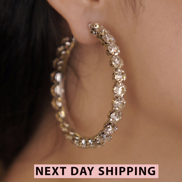 Bling Hoop Earrings - Etsy