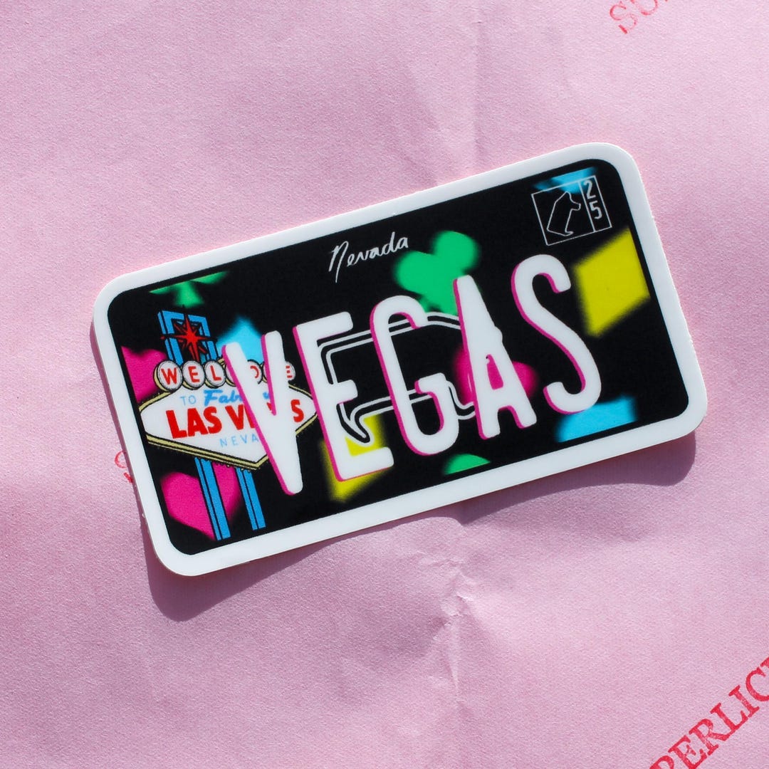 Las Vegas License Plate Sticker | Formula One Inspired Sticker | Vegas ...