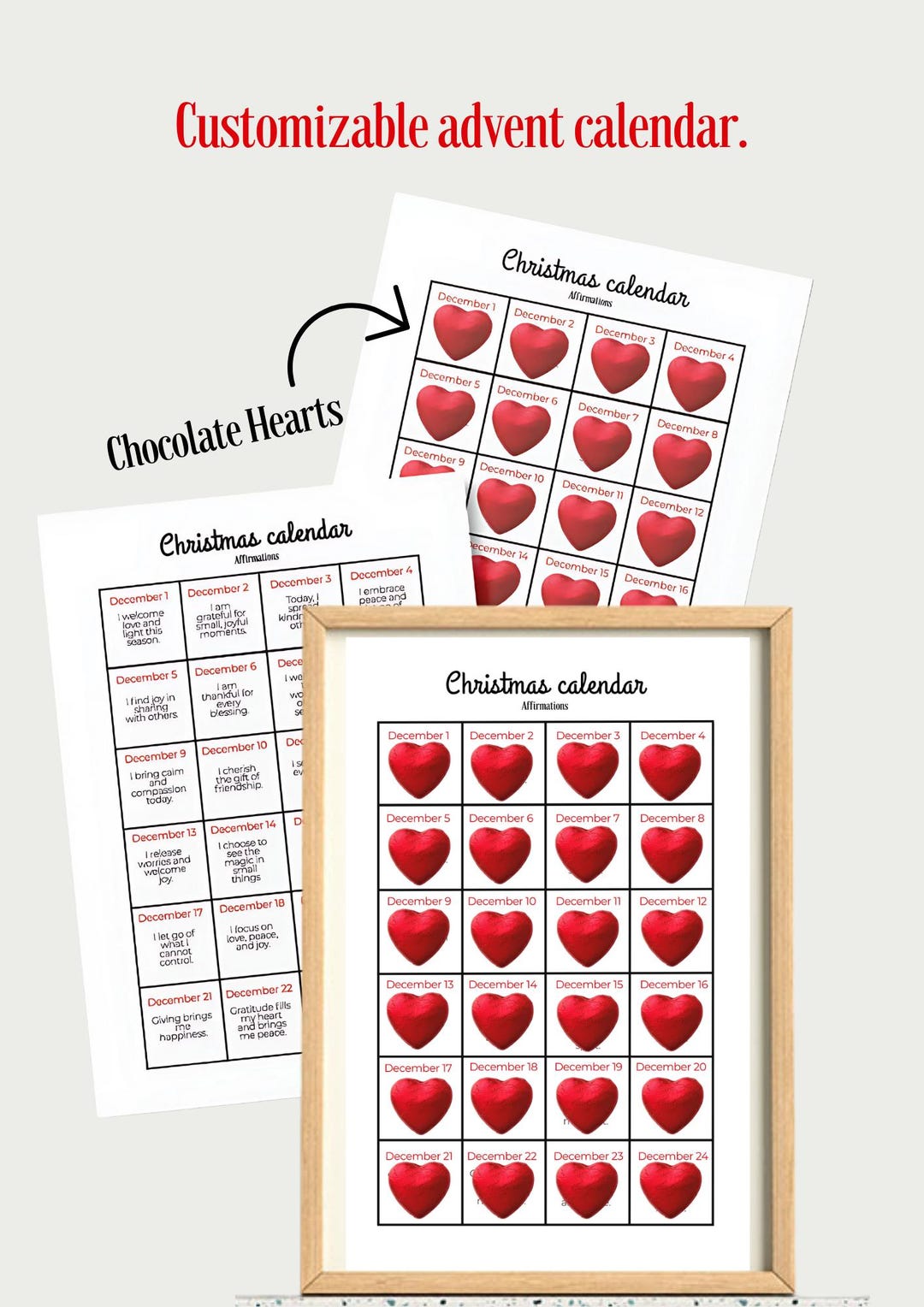 2024 Advent Calendar With Positive Affirmation Quotes | Unique ...