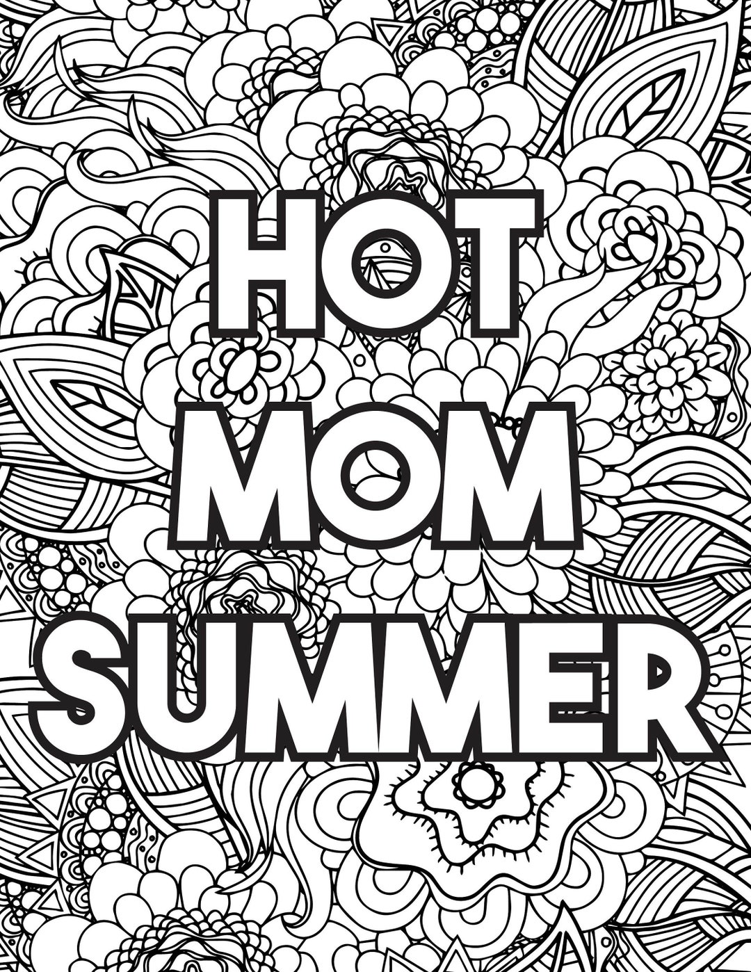5 Pack Hot Mess Mama / Sayings and Quotes / MOM Coloring Pages - Etsy