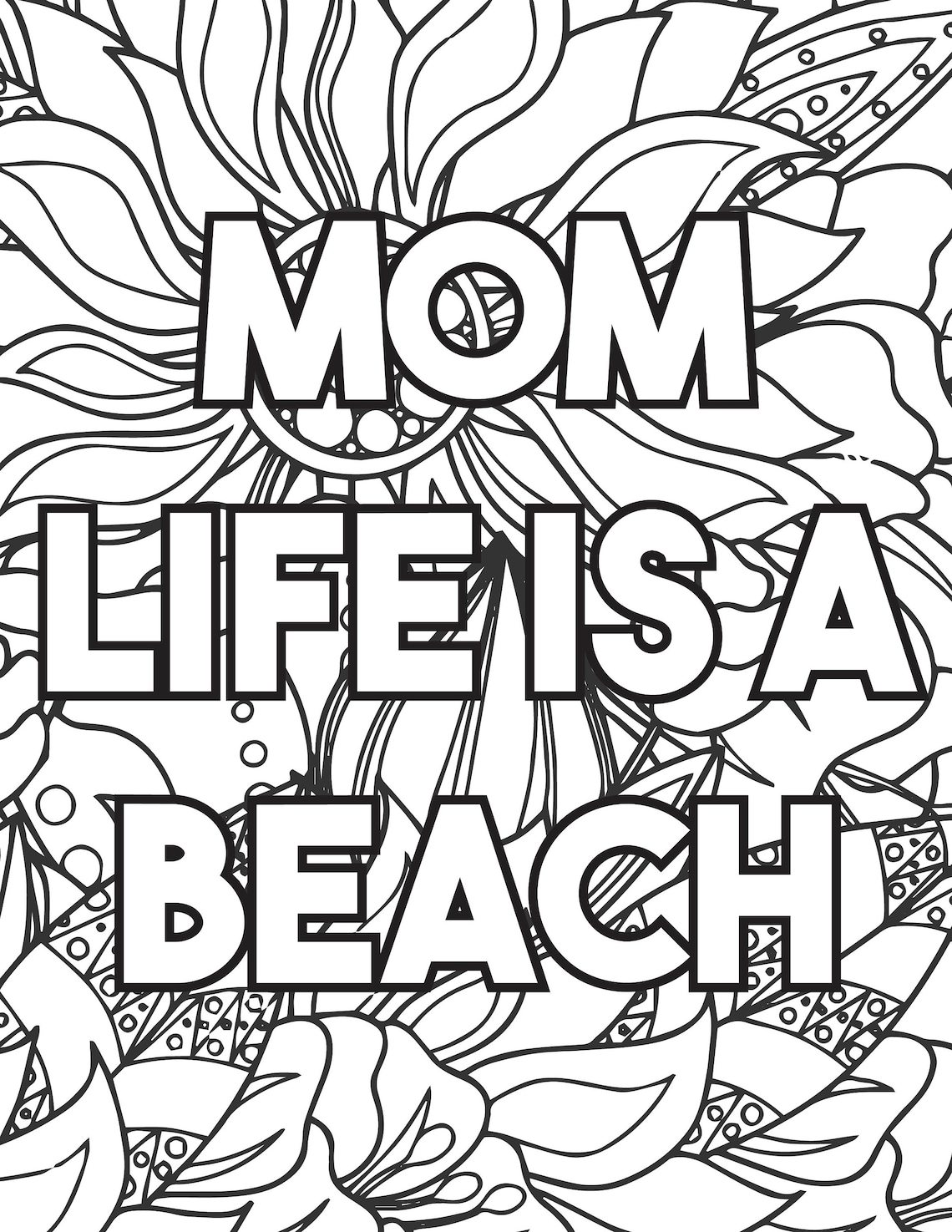 5 Pack Hot Mess Mama / Sayings and Quotes / MOM Coloring Pages - Etsy
