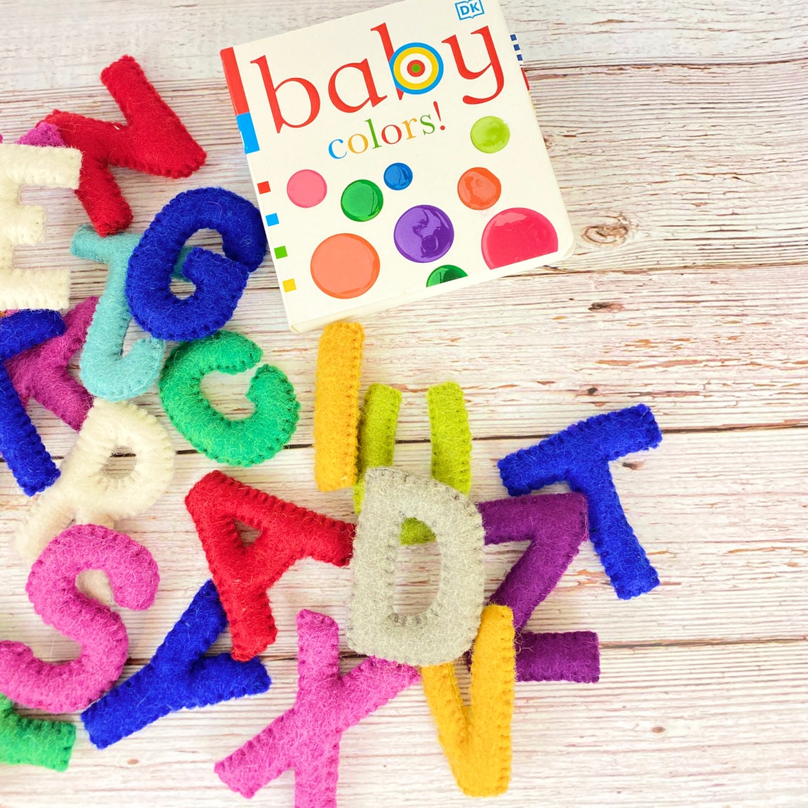 Felt Alphabet Uppercase Letters in Rainbow Colors, Preschool Alphabet ...
