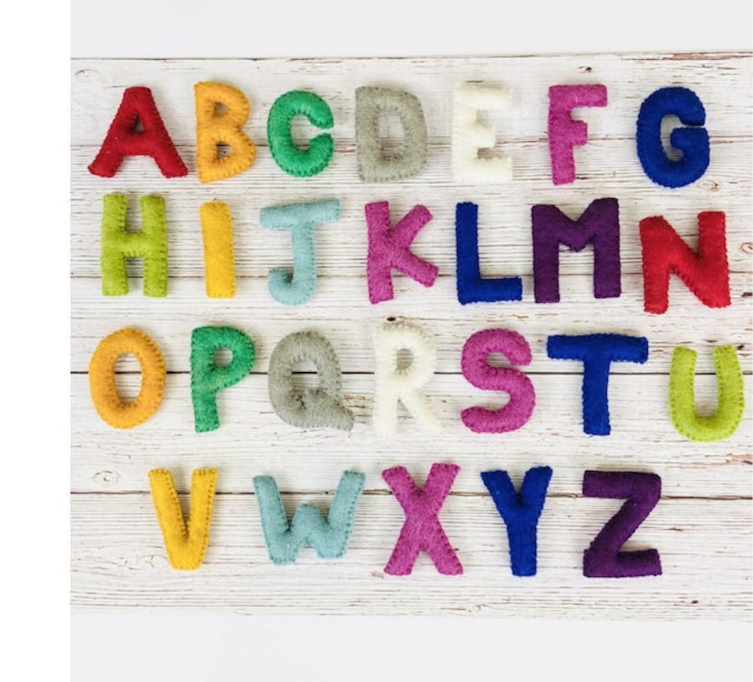 Felt Alphabet Uppercase Letters in Rainbow Colors, Preschool Alphabet ...