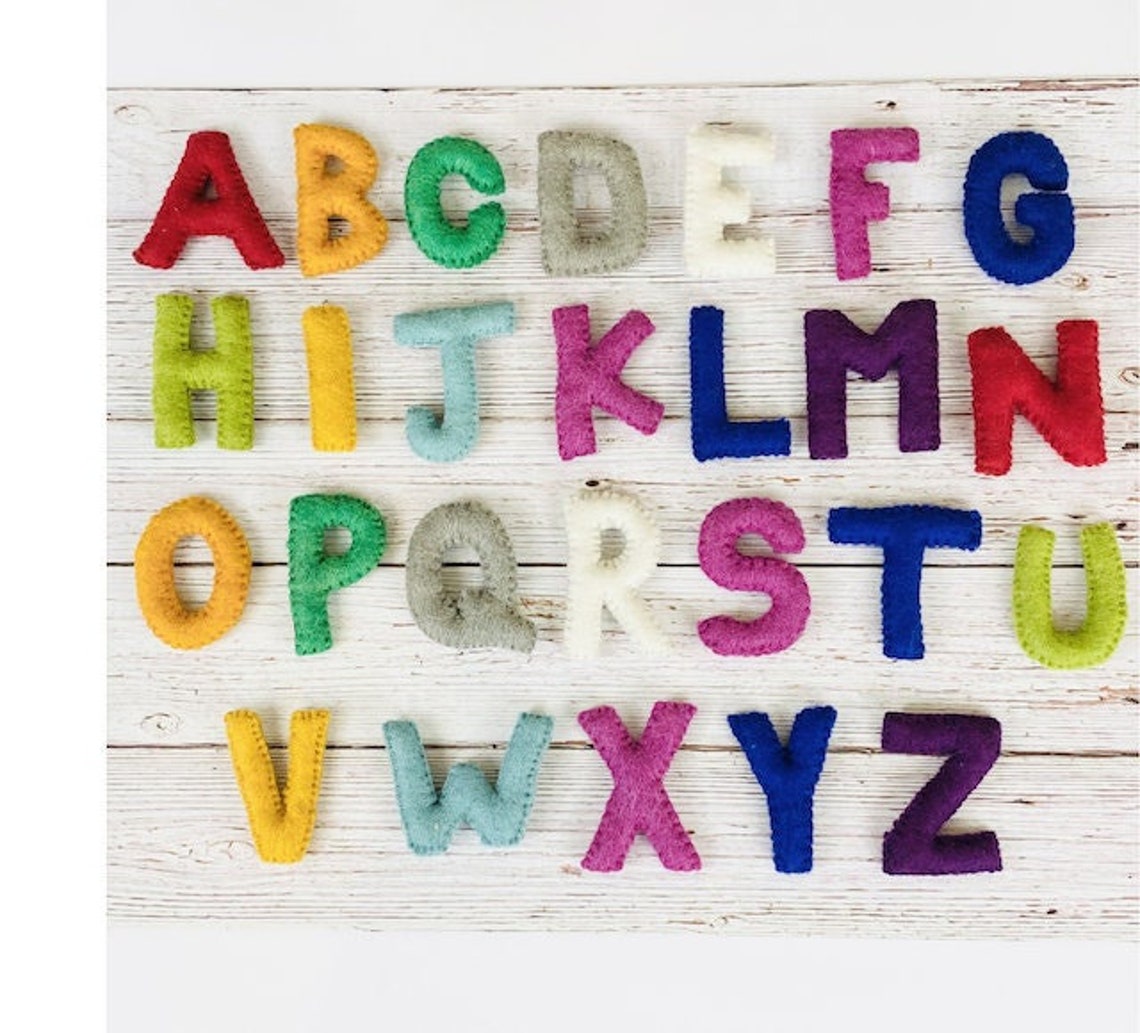 Felt Alphabet Uppercase Letters in Rainbow Colors, Preschool Alphabet ...