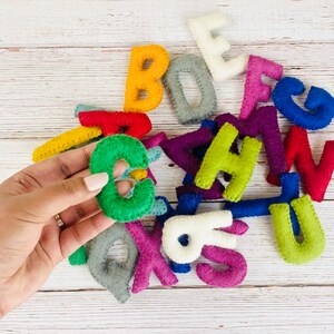Felt Alphabet Uppercase Letters in Rainbow Colors, Preschool Alphabet ...