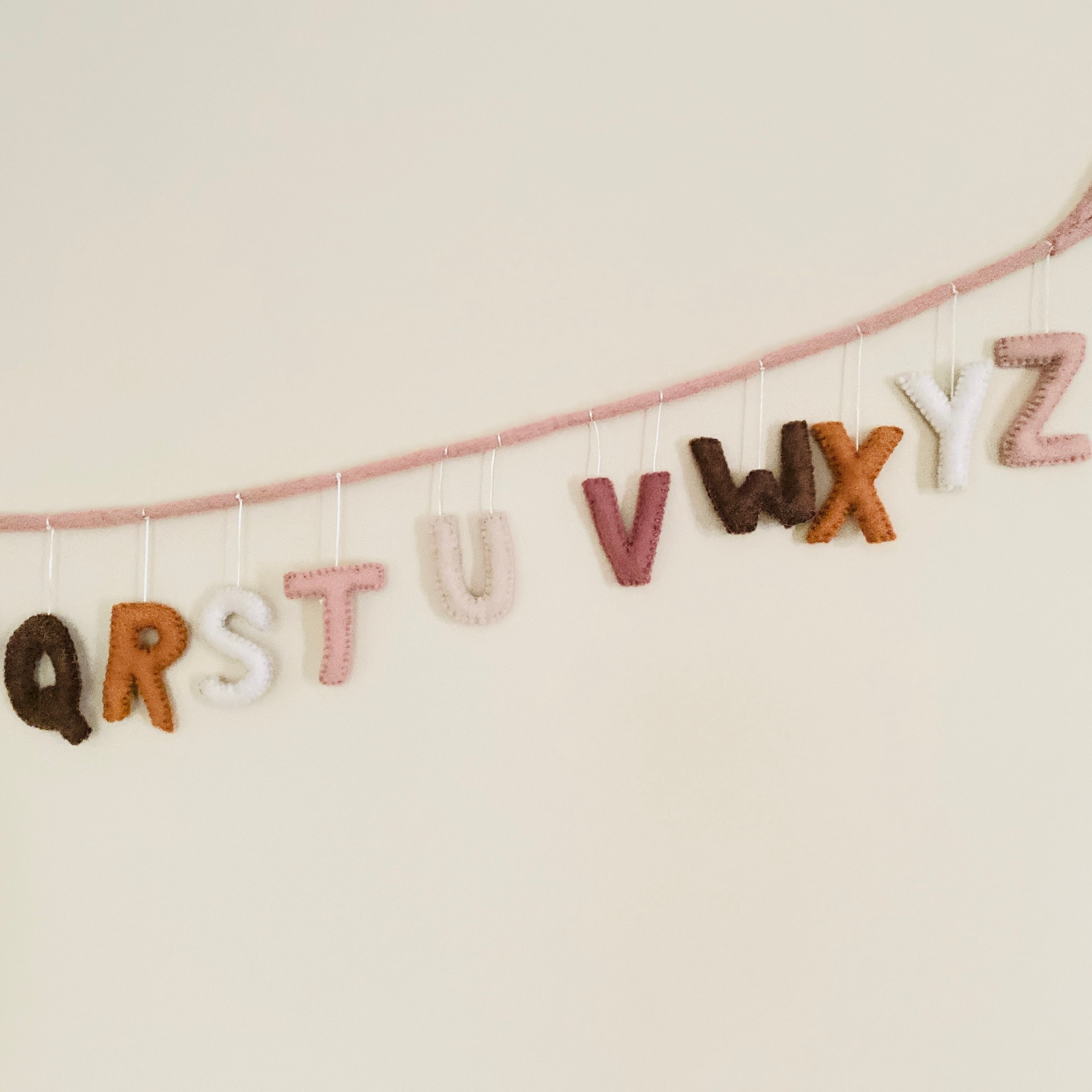 Felt Alphabet Garland in Earth Tone, Preschool Alphabet, Learning ...