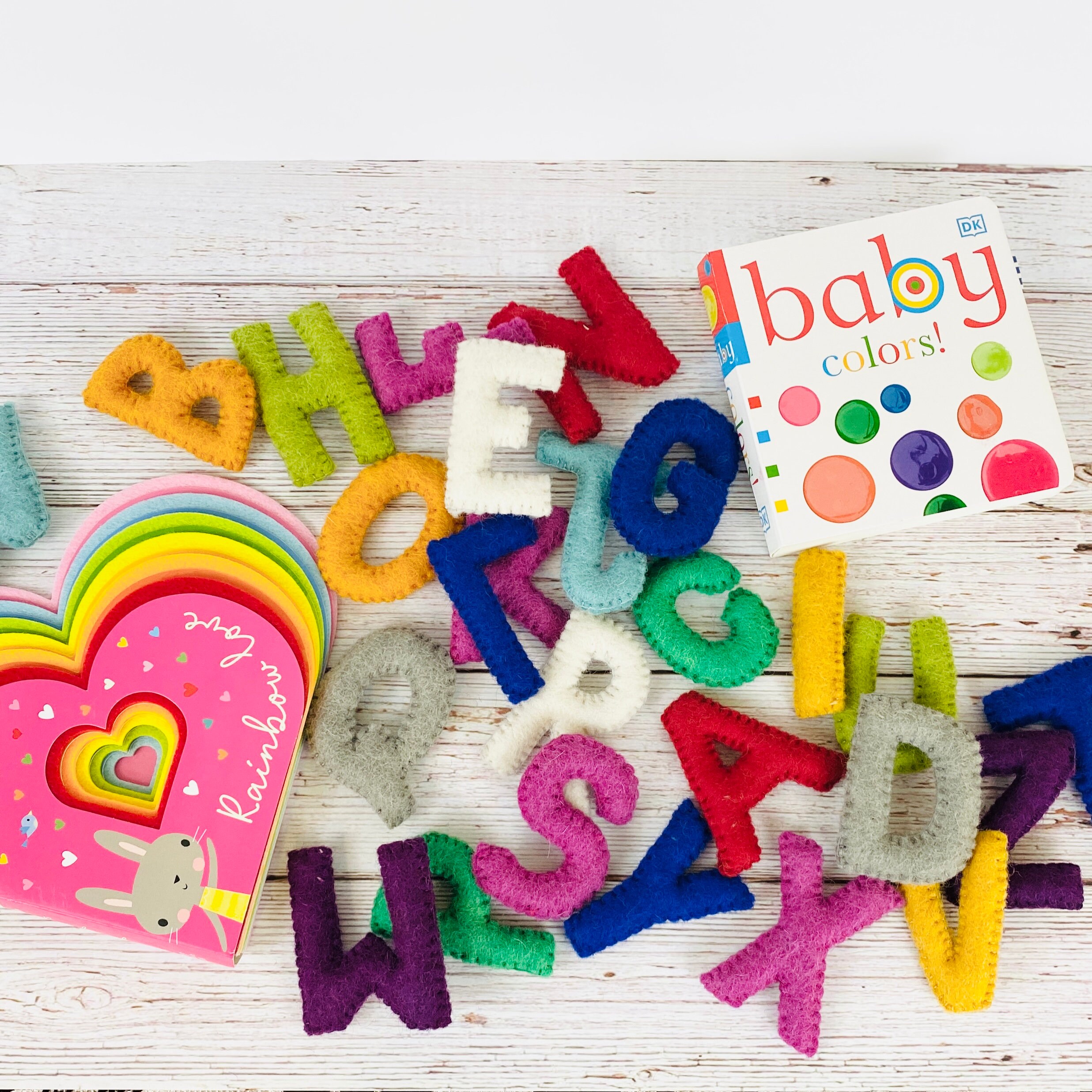 Felt Alphabet Uppercase Letters in Rainbow Colors, Preschool Alphabet ...