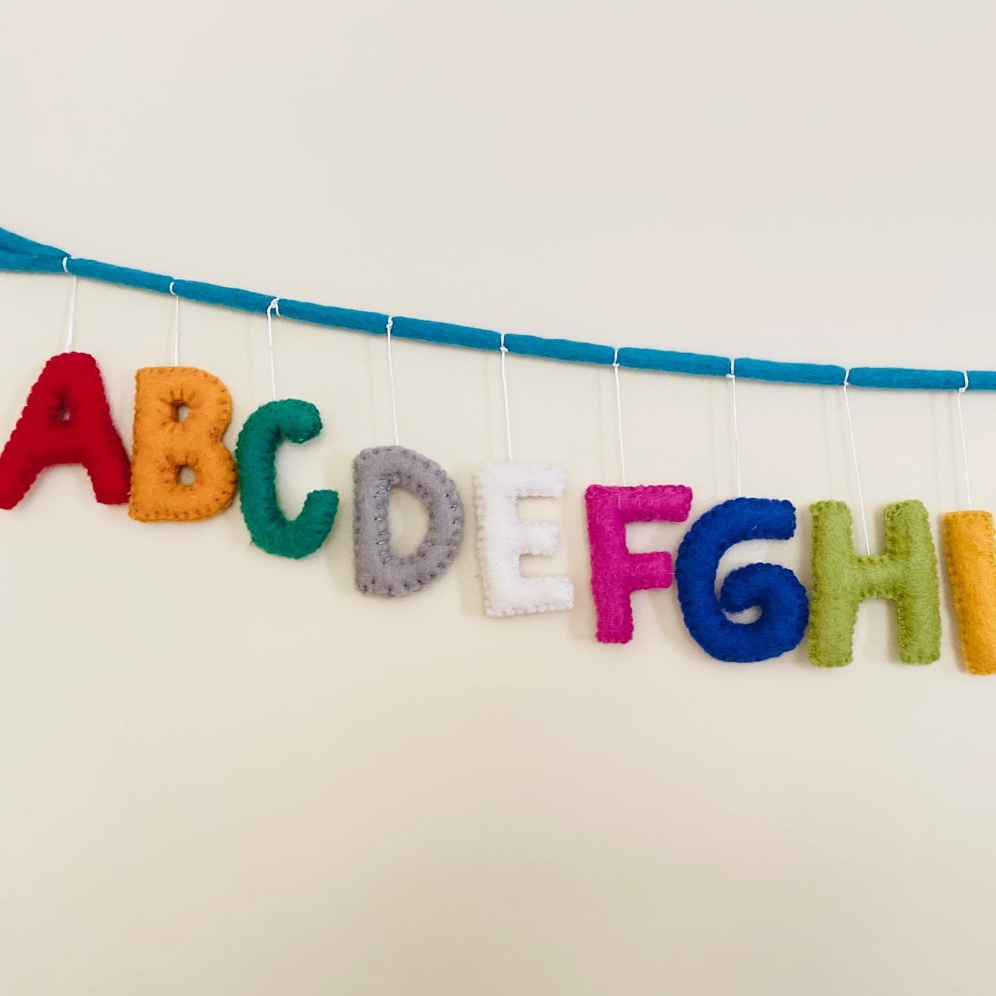Felt Alphabet Garland in Rainbow Colors, Preschool Alphabet, Learning ...