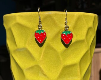 Strawberry Earrings | Etsy