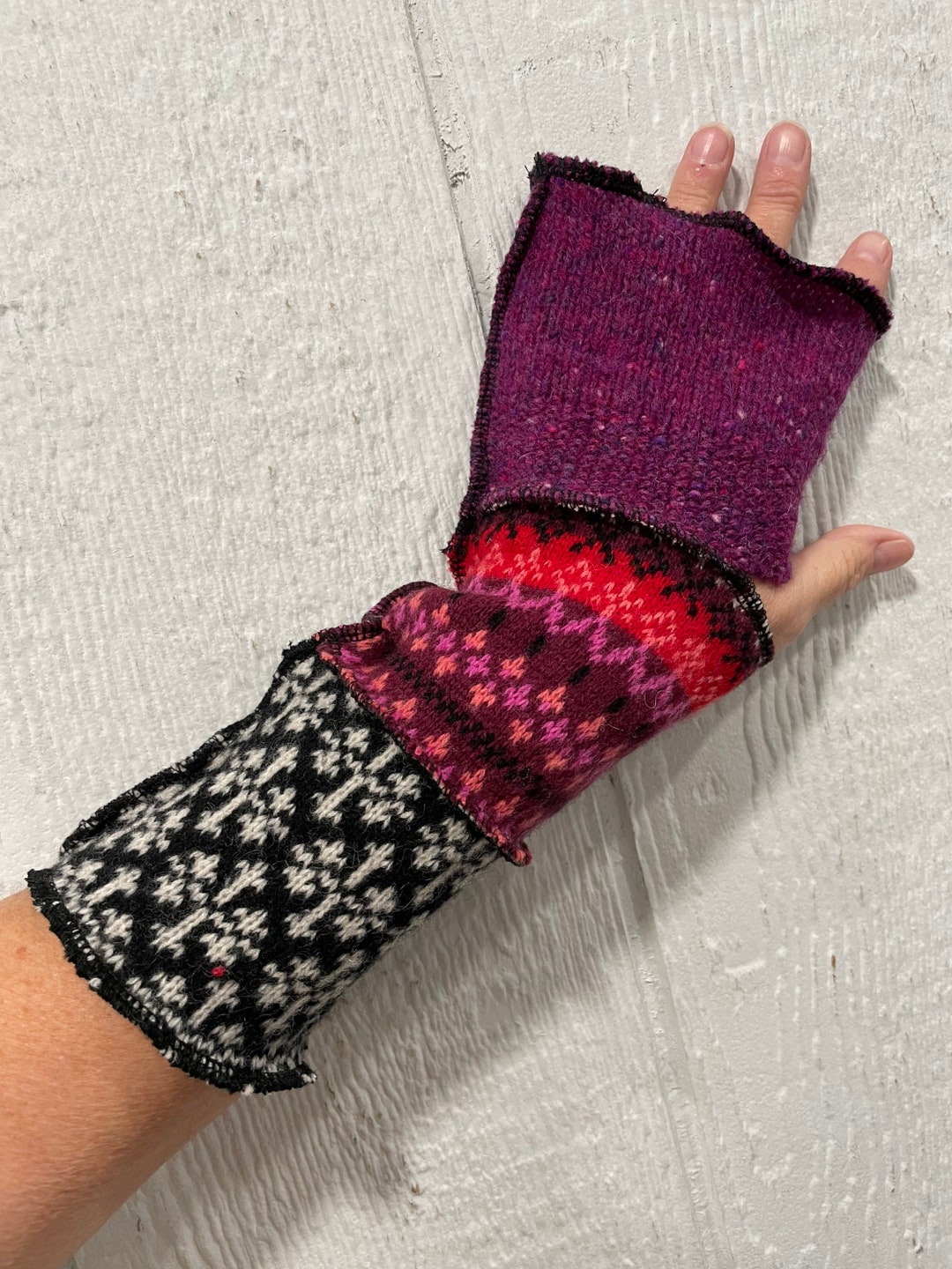 Forearm Length Nordic WOOL Arm Warmers. Fingerless Gloves . - Etsy