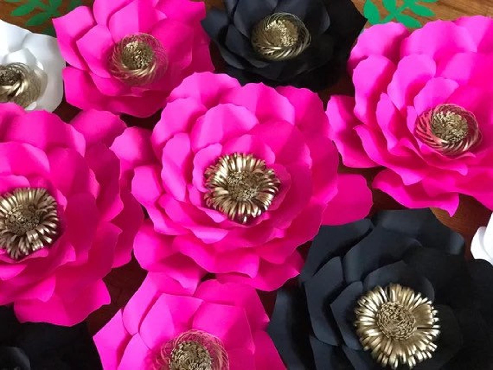 10 Piece Kate Spade Inspired Paper Flowers Birthday Backdrop Etsy