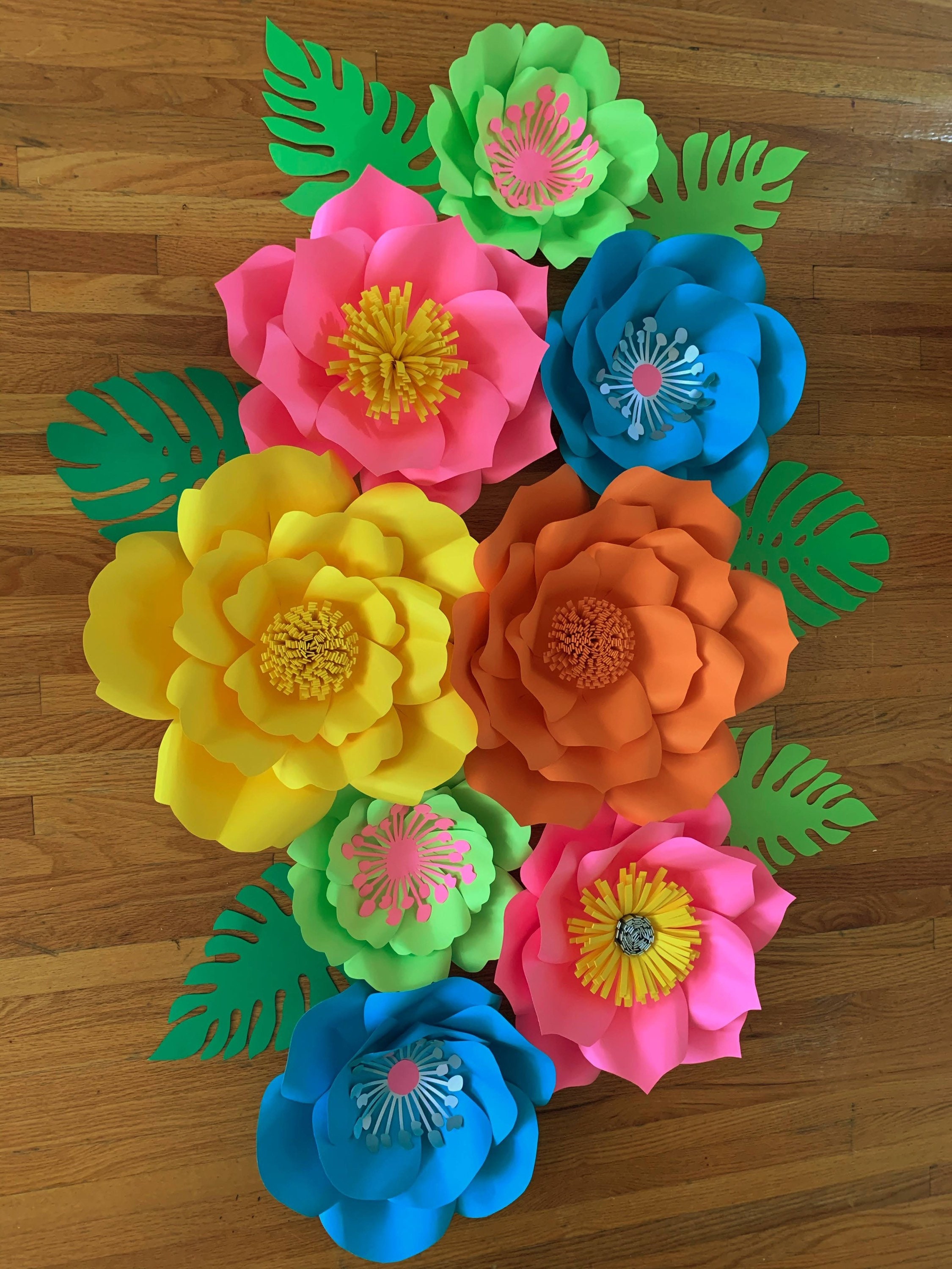 Trolls Paper Flowers Set Encanto Paper Flowers Moana Paper | Etsy