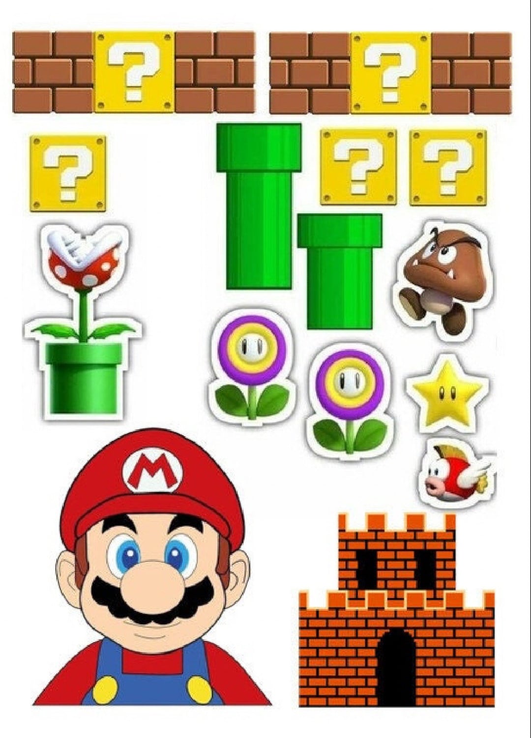 Super Mario Edible Image Sheet - Etsy Australia
