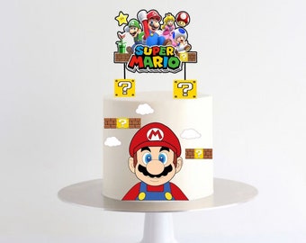 Super Mario Cake Topper Super Mario Birthday Cake Super Mario Birthday ...