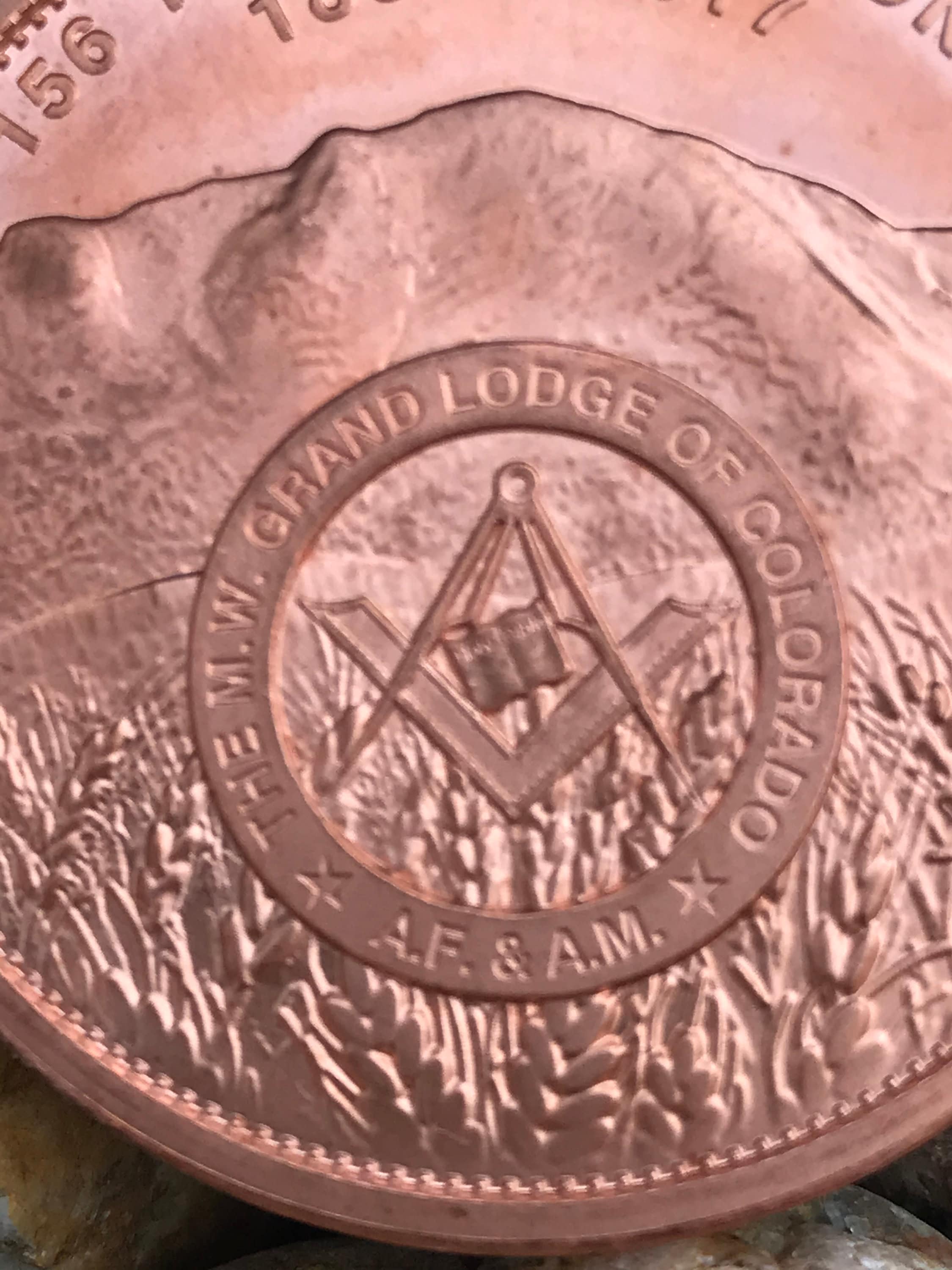 Solid Copper Challenge Coin Celebrating 156 Years of Masonry in ...
