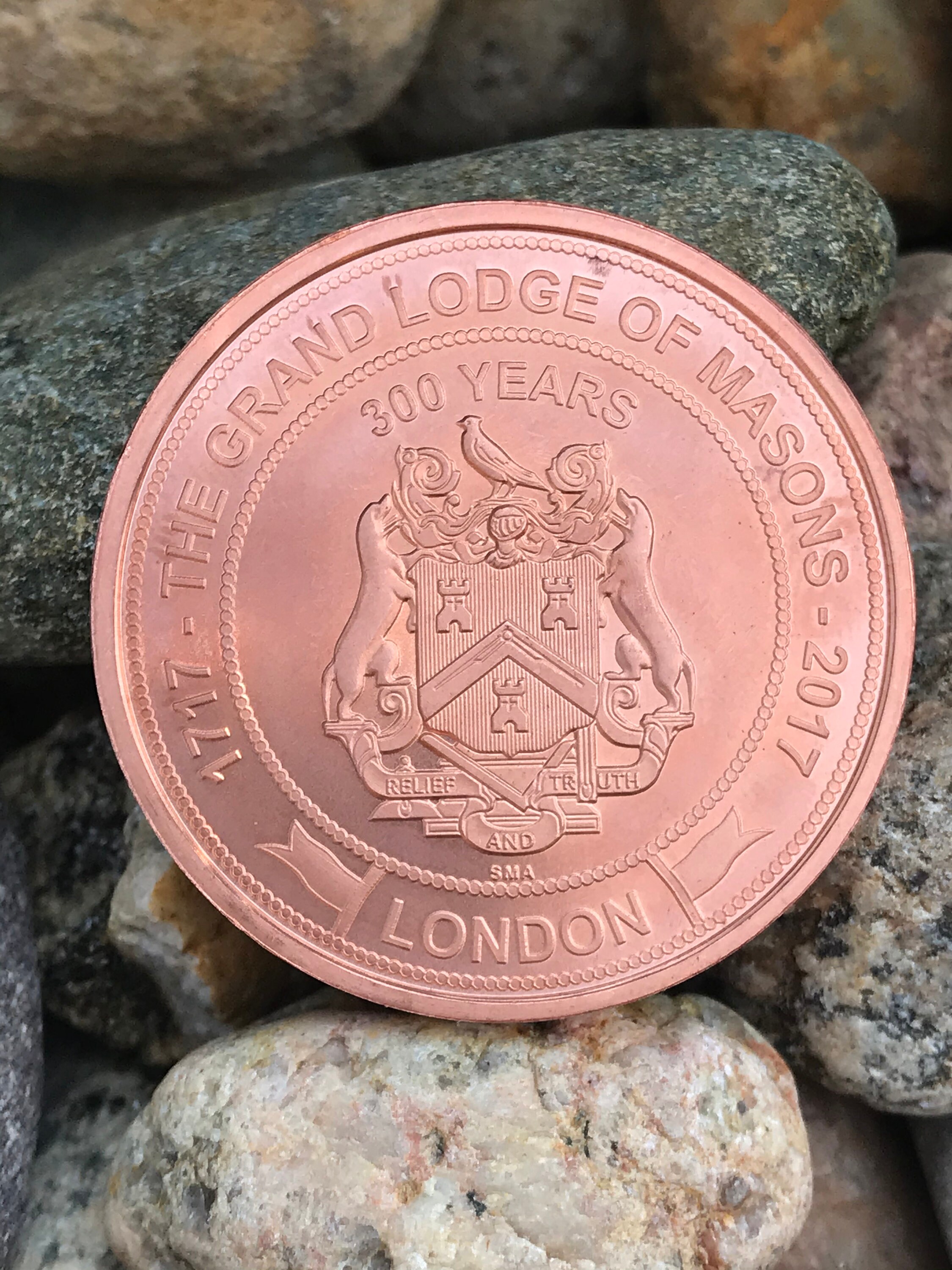 Solid Copper Challenge Coin Celebrating 156 Years of Masonry in ...
