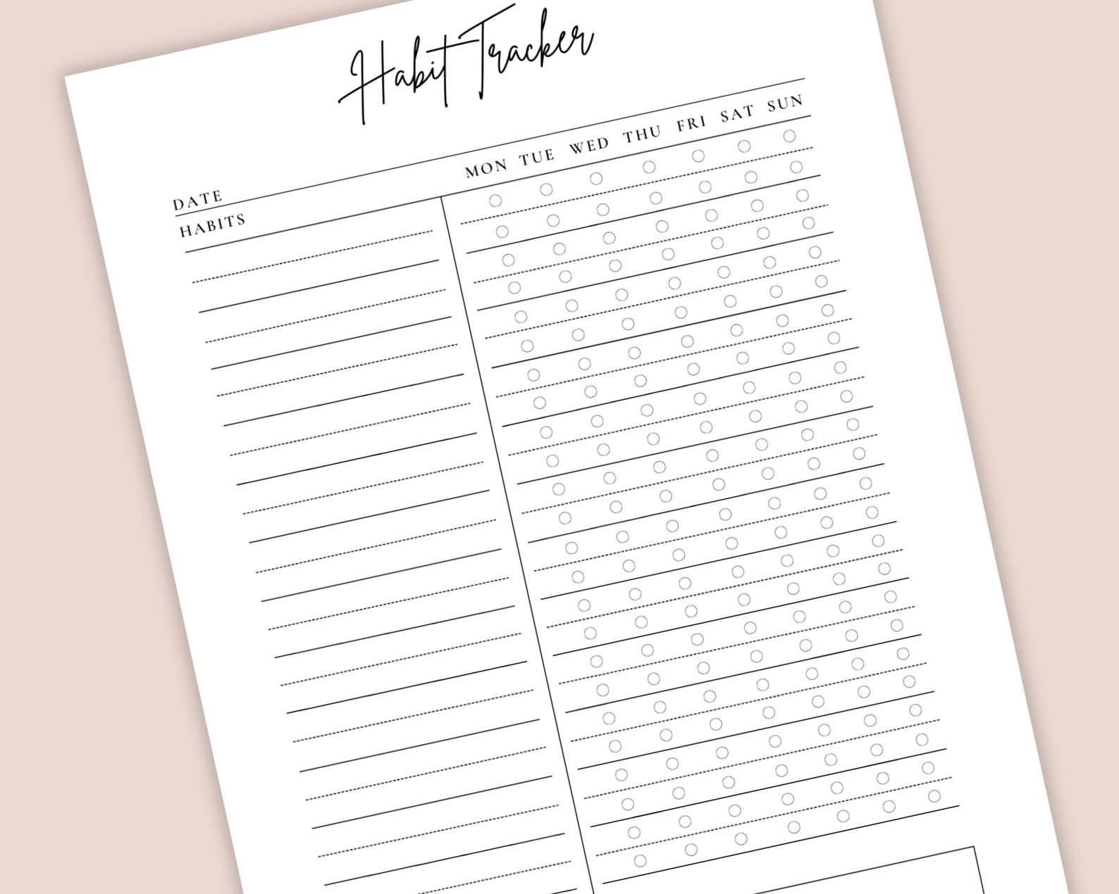 Habit Tracker Printable Habit Tracker Spreadsheet Monthly - Etsy