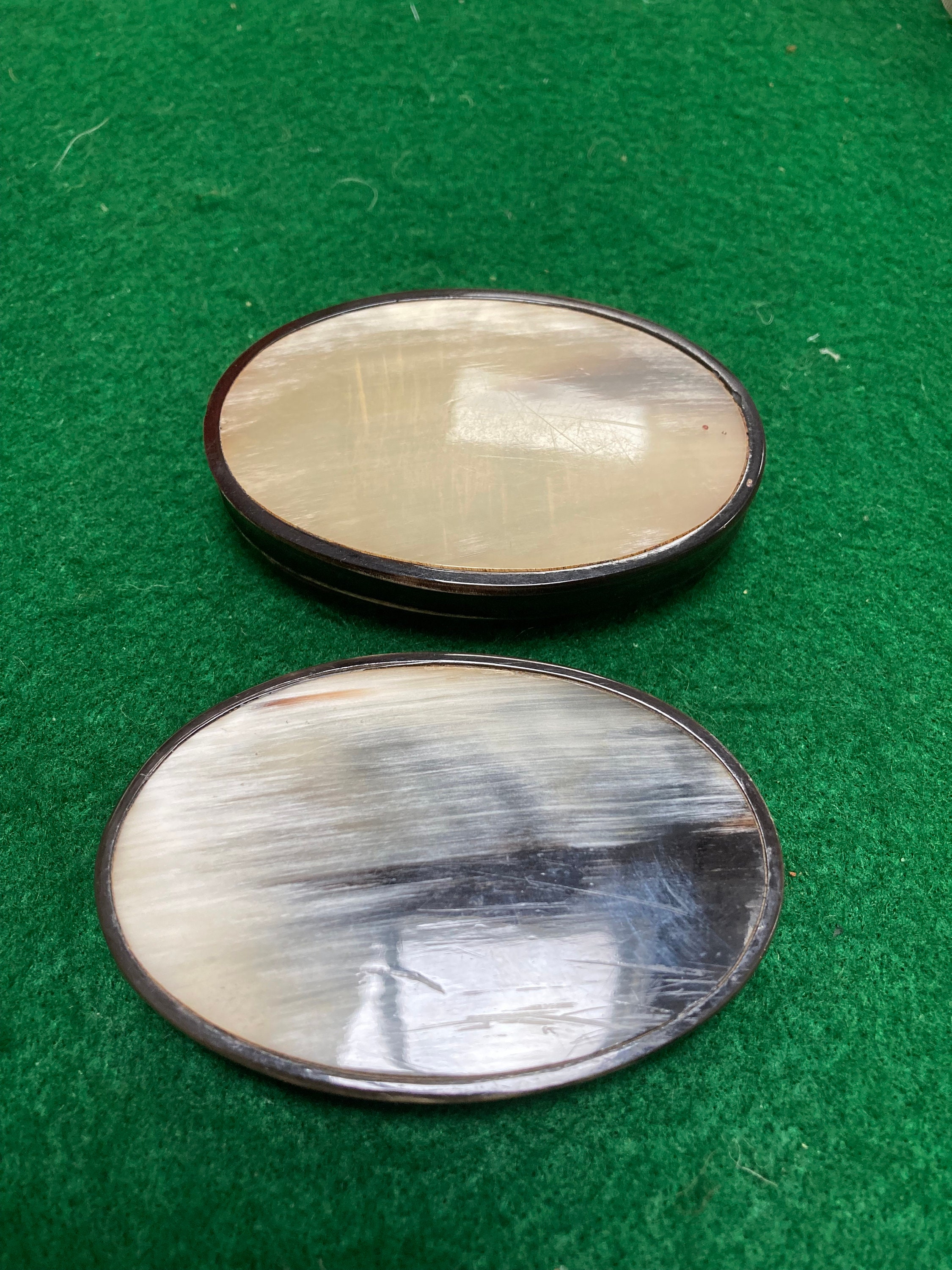 Antique Oval Horn Snuff Box. - Etsy