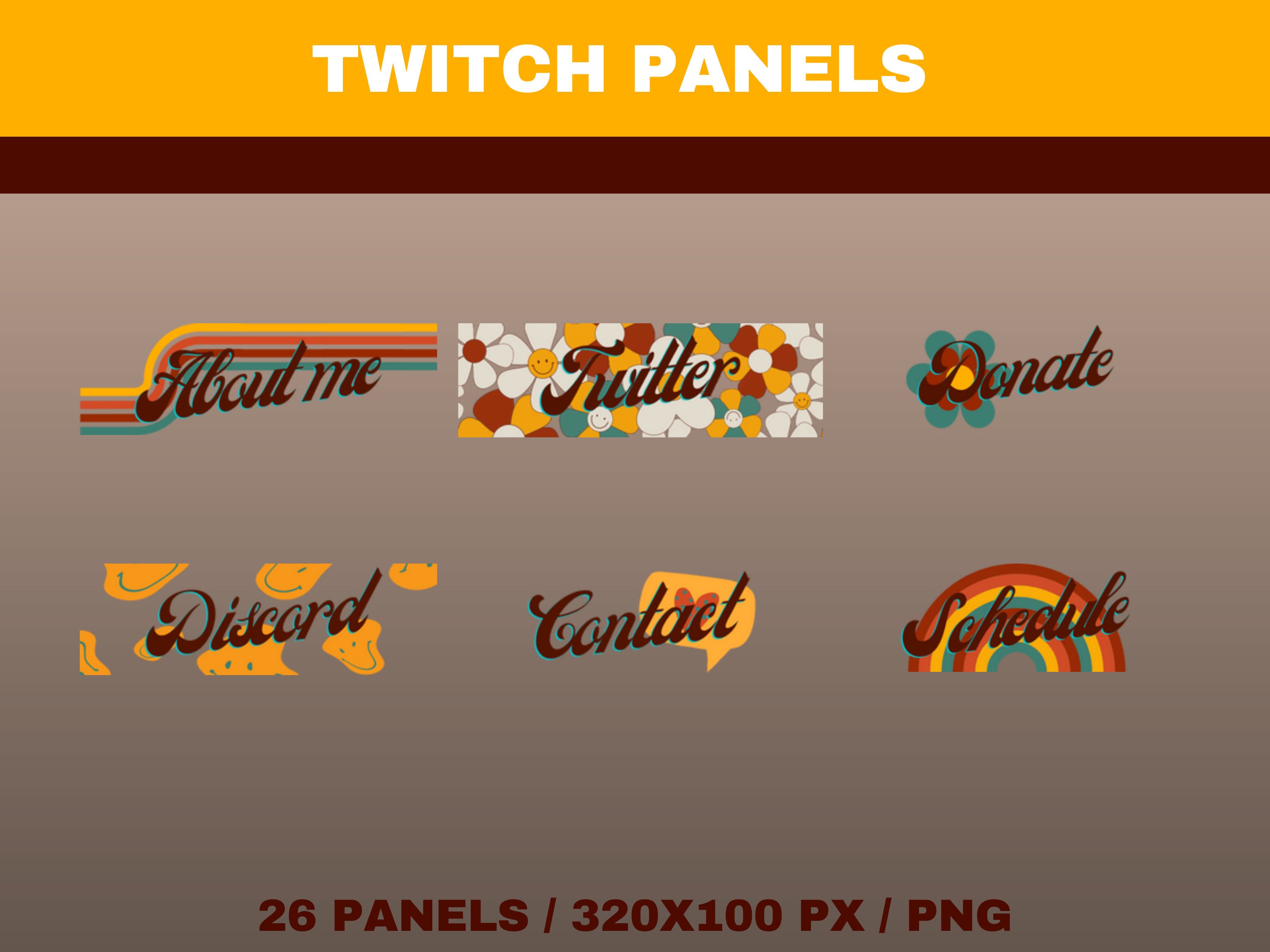 70s Retro Twitch Panels | Etsy