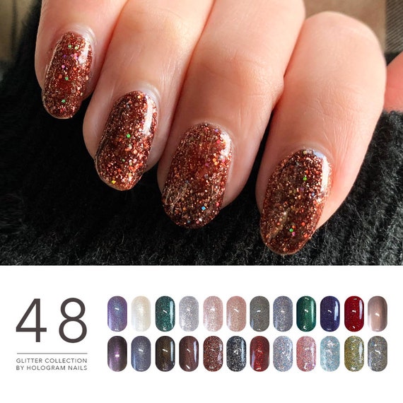 Glitter Gel Nail Polish 48 Colors Collection 10ml UV LED | Etsy