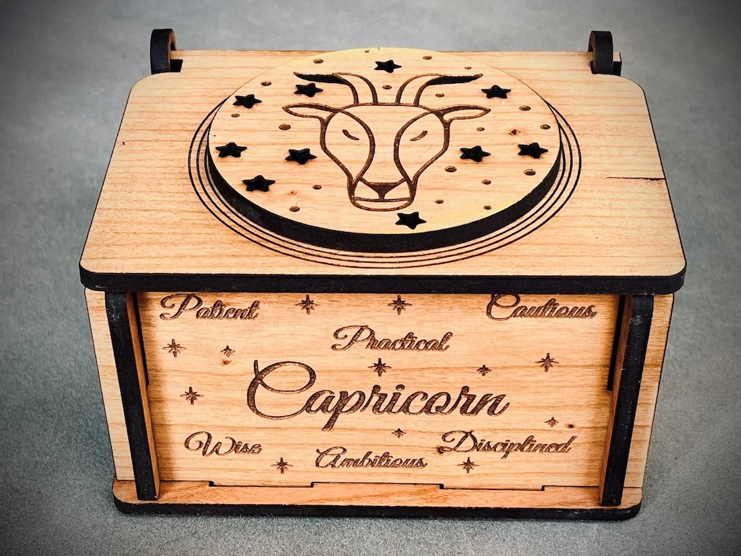 Capricorn Zodiac Decorative Trinket Box - Etsy