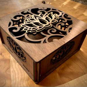 Handmade Walnut Lotus Flower Box: Zen Jewelry Storage - Etsy