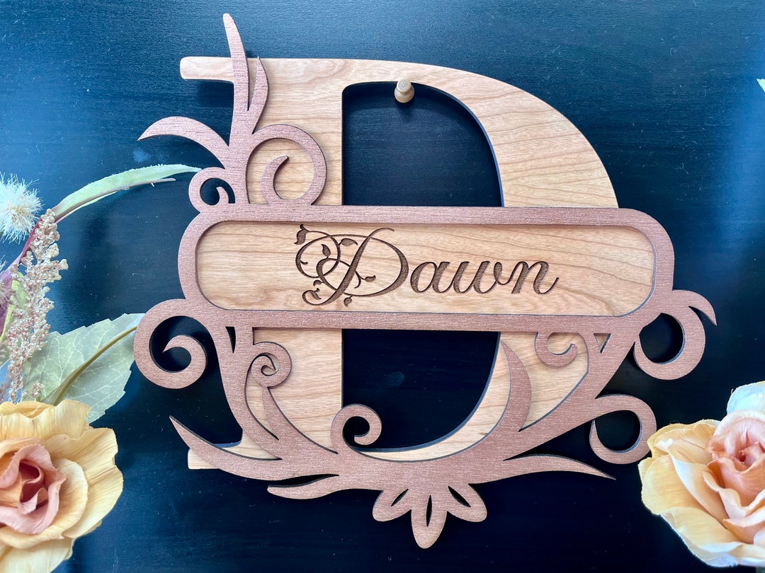 Custom Viney Monogram Wall Art - Personalized Leafy Lettering - Etsy