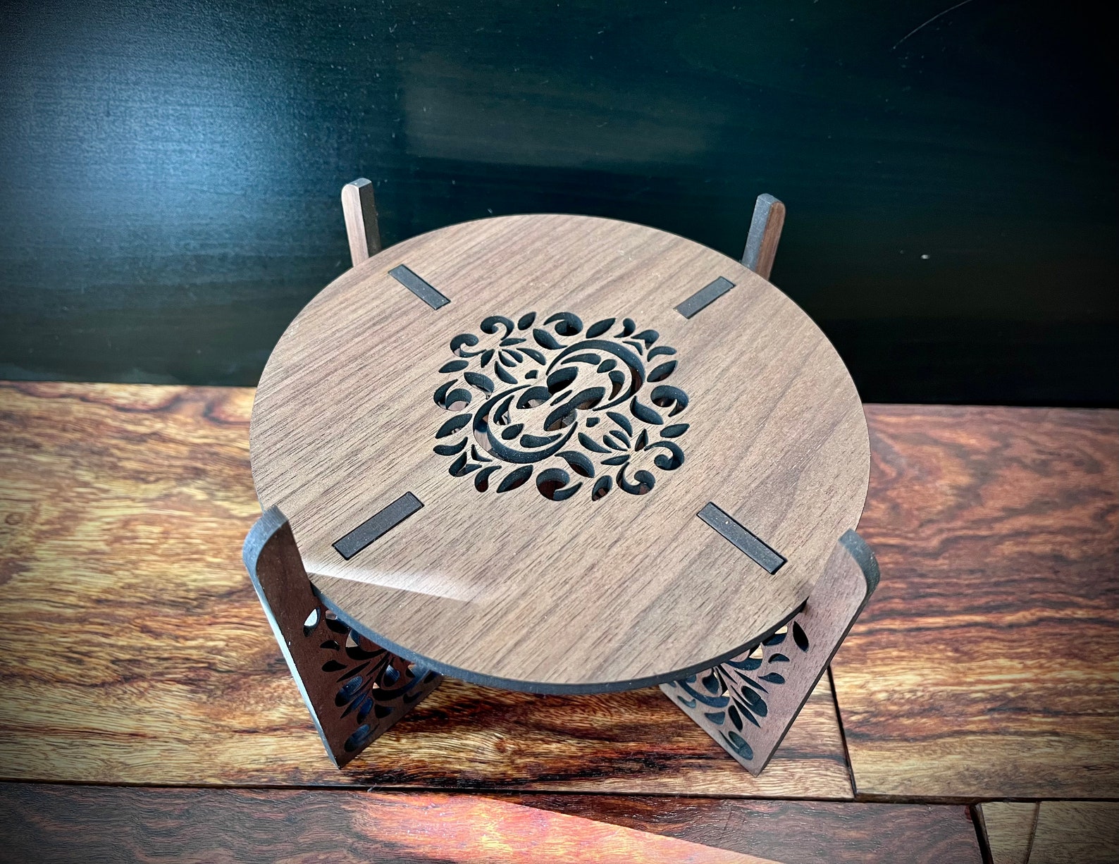 Floral Laser Cut Wood Plant Stand - Holds 6-inch Pots - Etsy