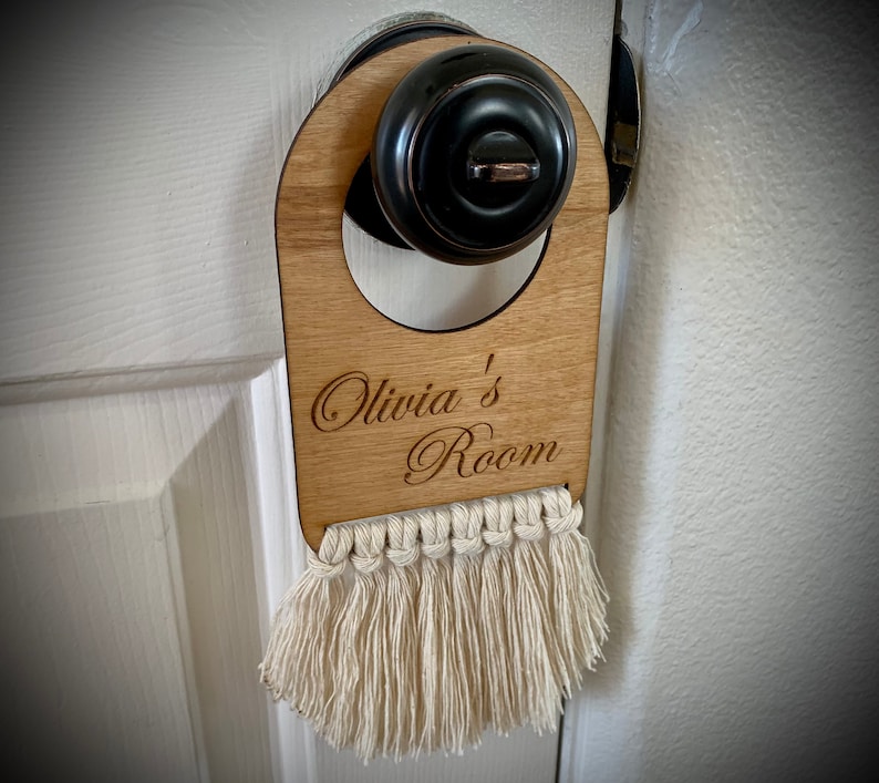 Personalized Door Knob Hanger Sign Macrame Craft Supply | Etsy