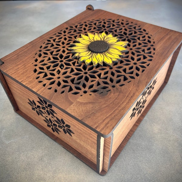 Sunflower Card Box - Etsy